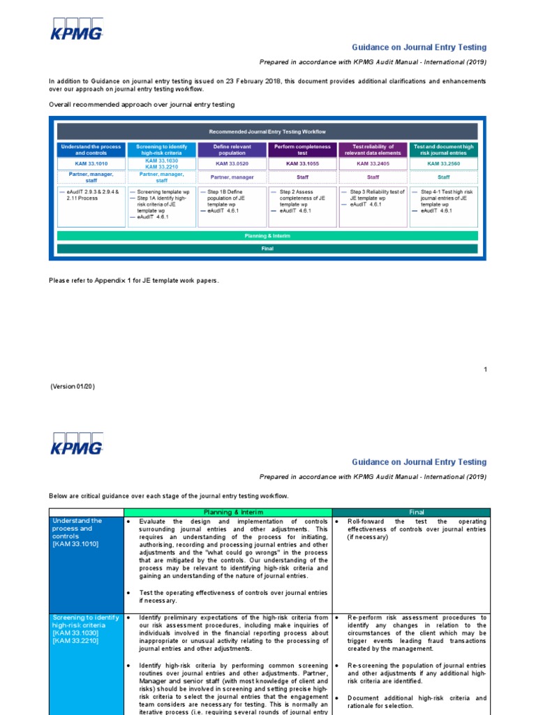 Guidance On Journal Entries - KAM 3.2.20 (Ver01.20) | PDF | Debits And ...