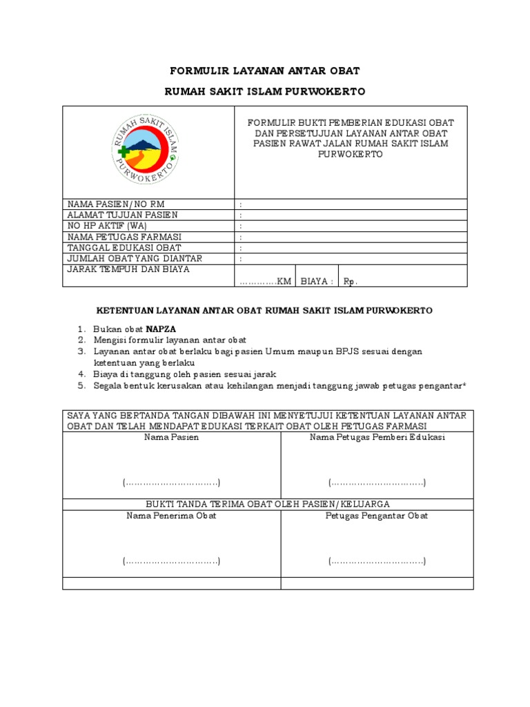 Formulir Pengantaran Obat | PDF