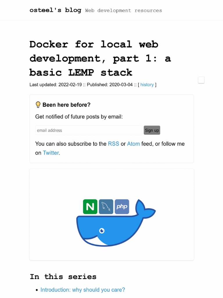 Docker For Local Web Development, Part 1 - A Basic LEMP Stack | PDF | Php | My Sql
