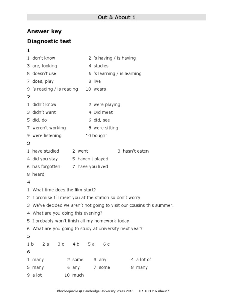 O&A1 - Diagnostic Test Answer Key | PDF | Dress Codes | Softlines (Retail)