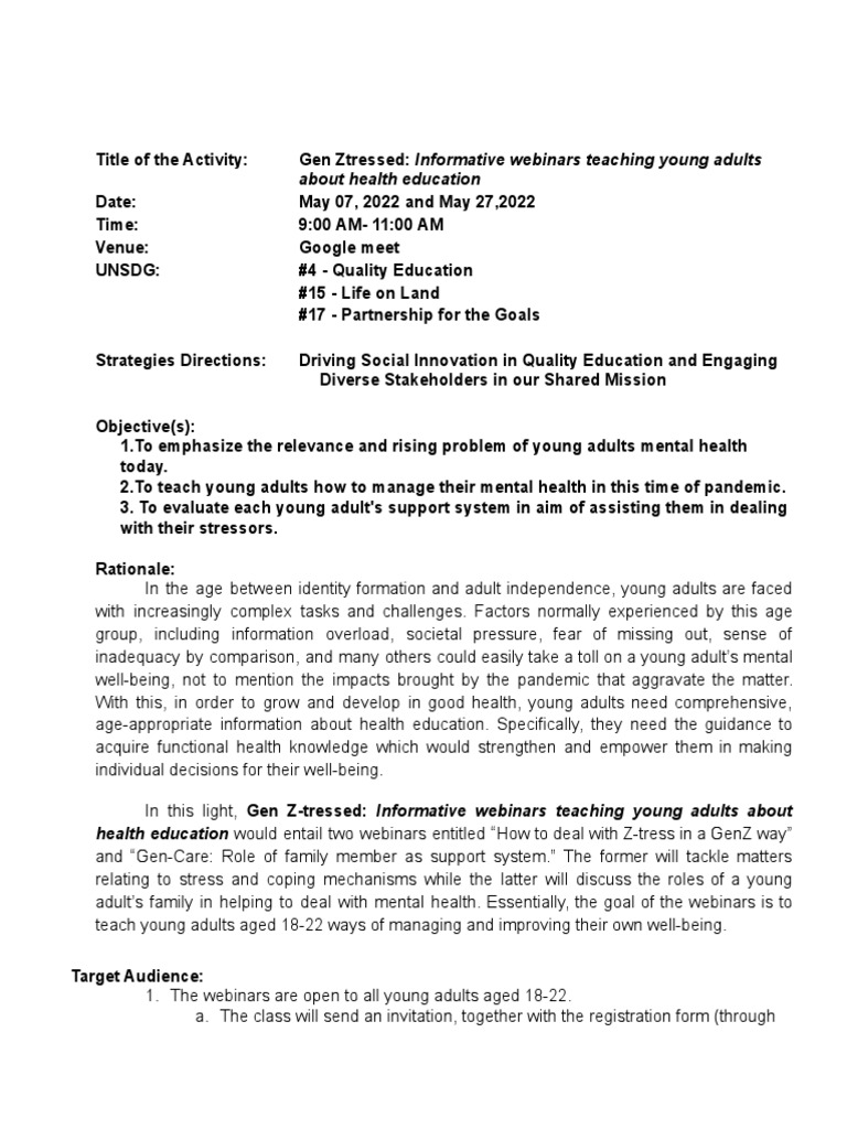 Project Proposal | PDF | Cognitive Science | Health Sciences