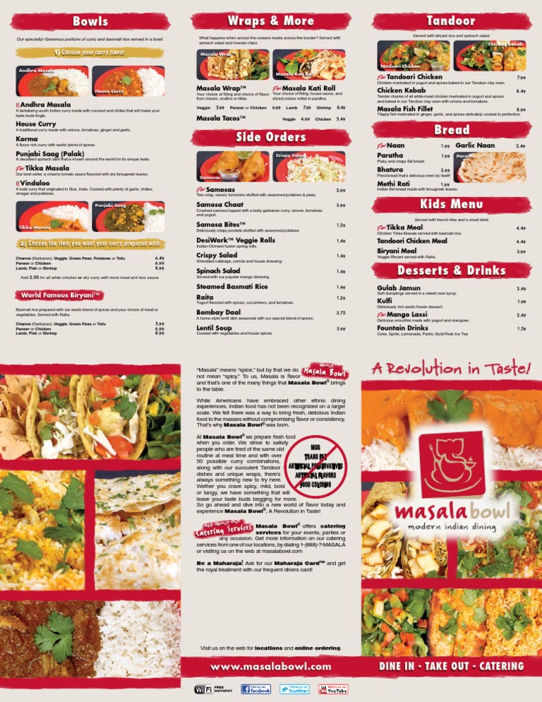 Menu Masala | PDF | Curry | Indian Cuisine