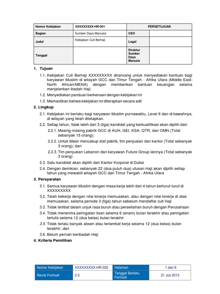 Hajj Leave Policy - 1 | PDF
