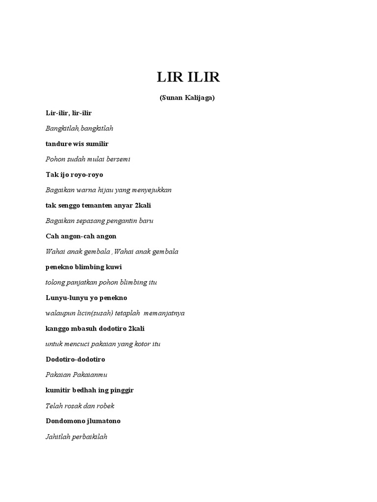 Lir Ilir | PDF
