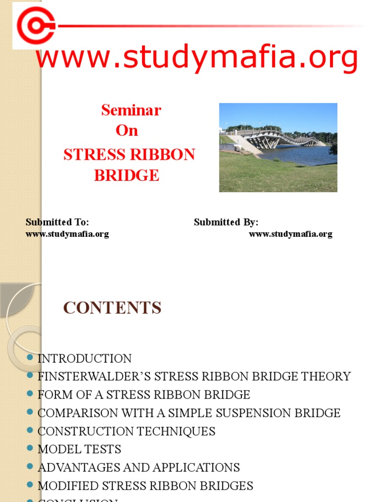 Civil Stressed Ribbon Bridge | PDF | Bridge | Stress (Mechanics)