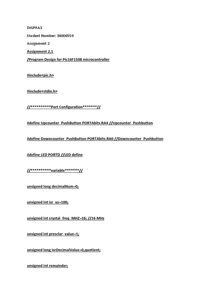 Microcontroller Program Design | PDF | Subroutine | Computer Hardware