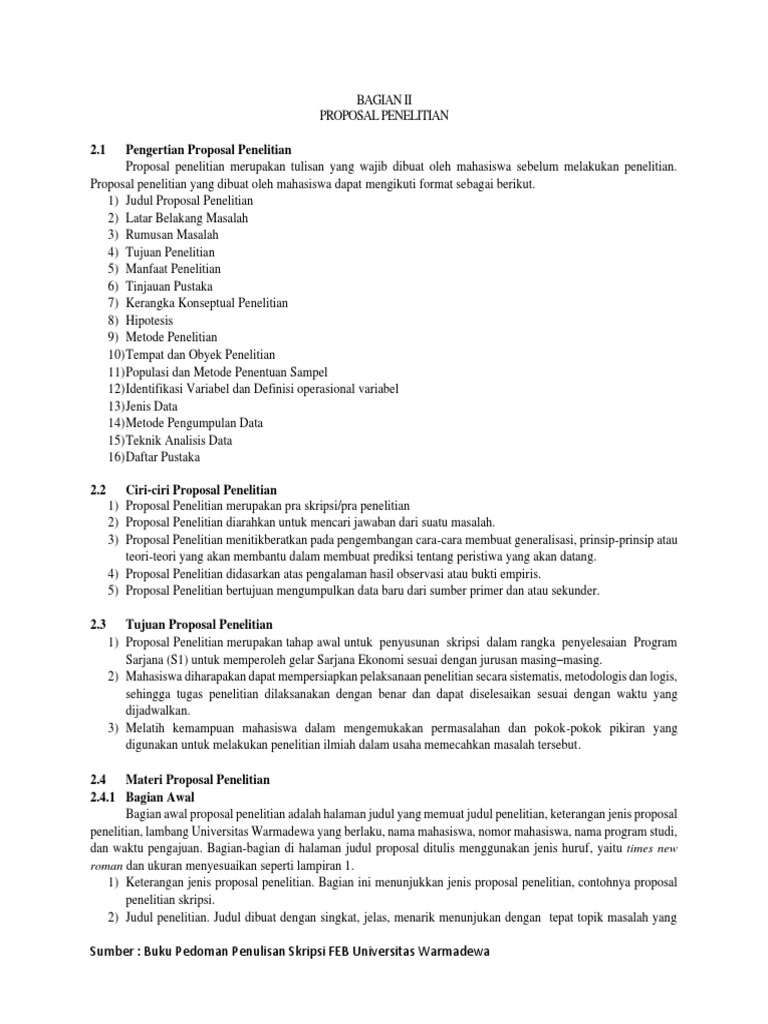 Panduan Proposal Penelitian Skripsi | PDF