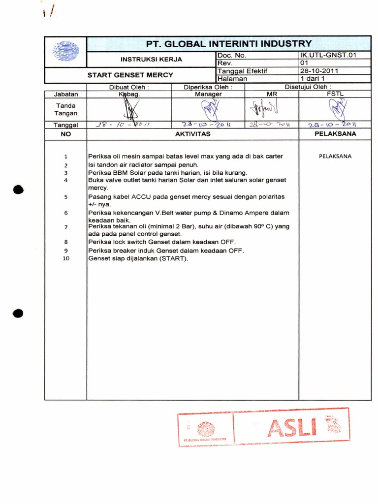 Contoh Lampiran SOP | PDF