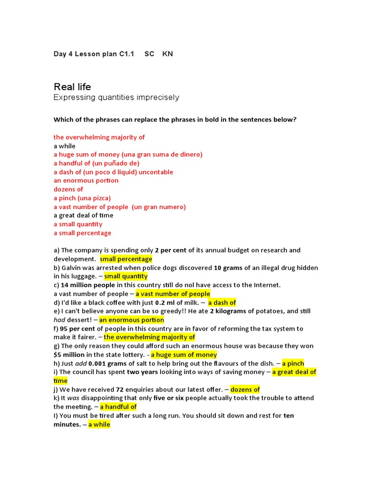 Day 4 Lesson Plan C1.1 KN SC | PDF | Career & Growth | Language Arts & Discipline