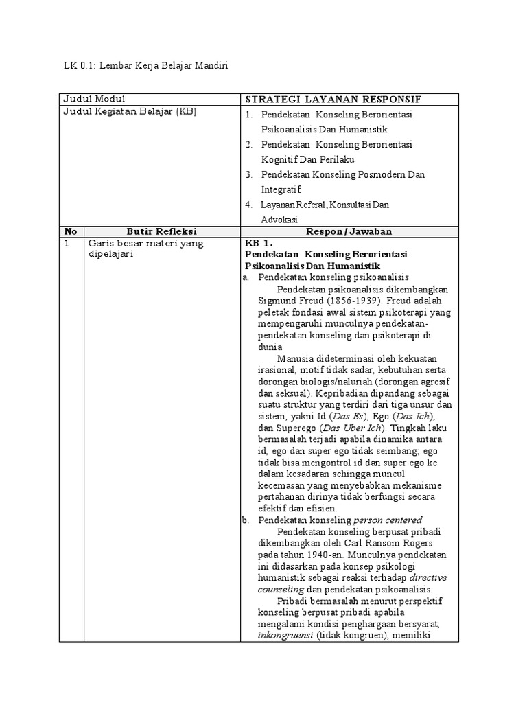 Strategi Layanan Konseling Responsif | PDF | Pengembangan Diri | Sains & Matematika