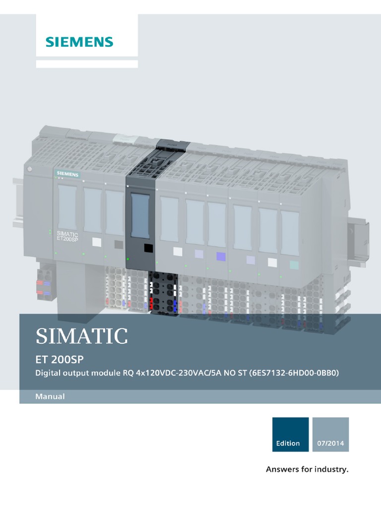 Et200sp RQ 4x120vdc 230vac 5a No ST Manual en-US en-US | PDF | Relay ...