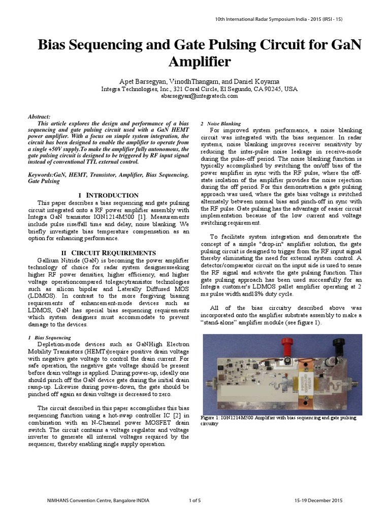 GaN Sequencing Circuit | PDF | Field Effect Transistor | Amplifier