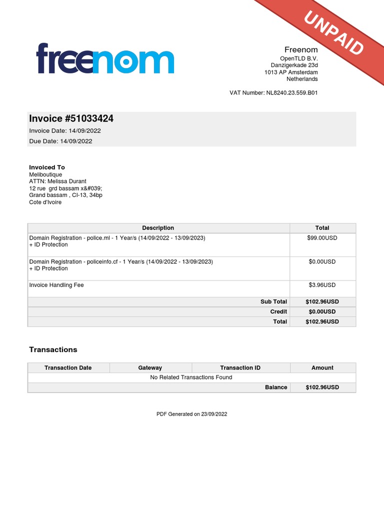 Register Domains for Police Website | PDF | Invoice | Accounting