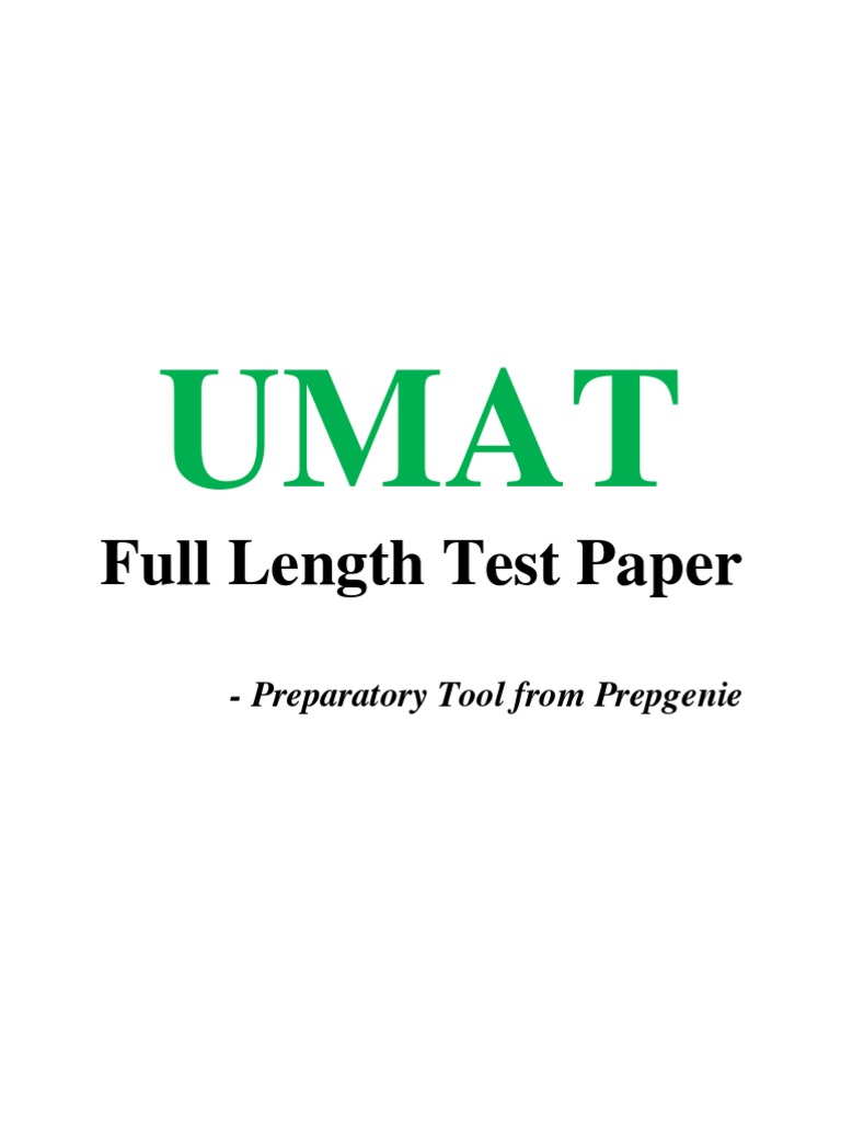 UMAT Test 2 | PDF | Business