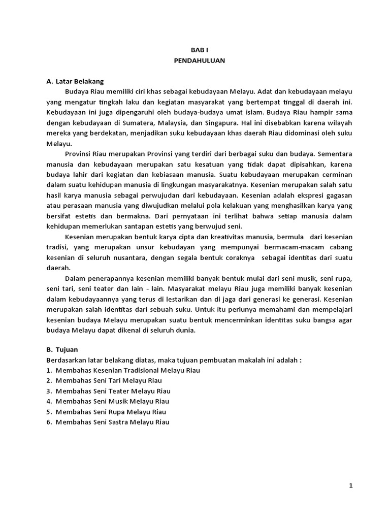 Makalah Kesenian Tradisional Riau | PDF | Ilmu Sosial | Seni
