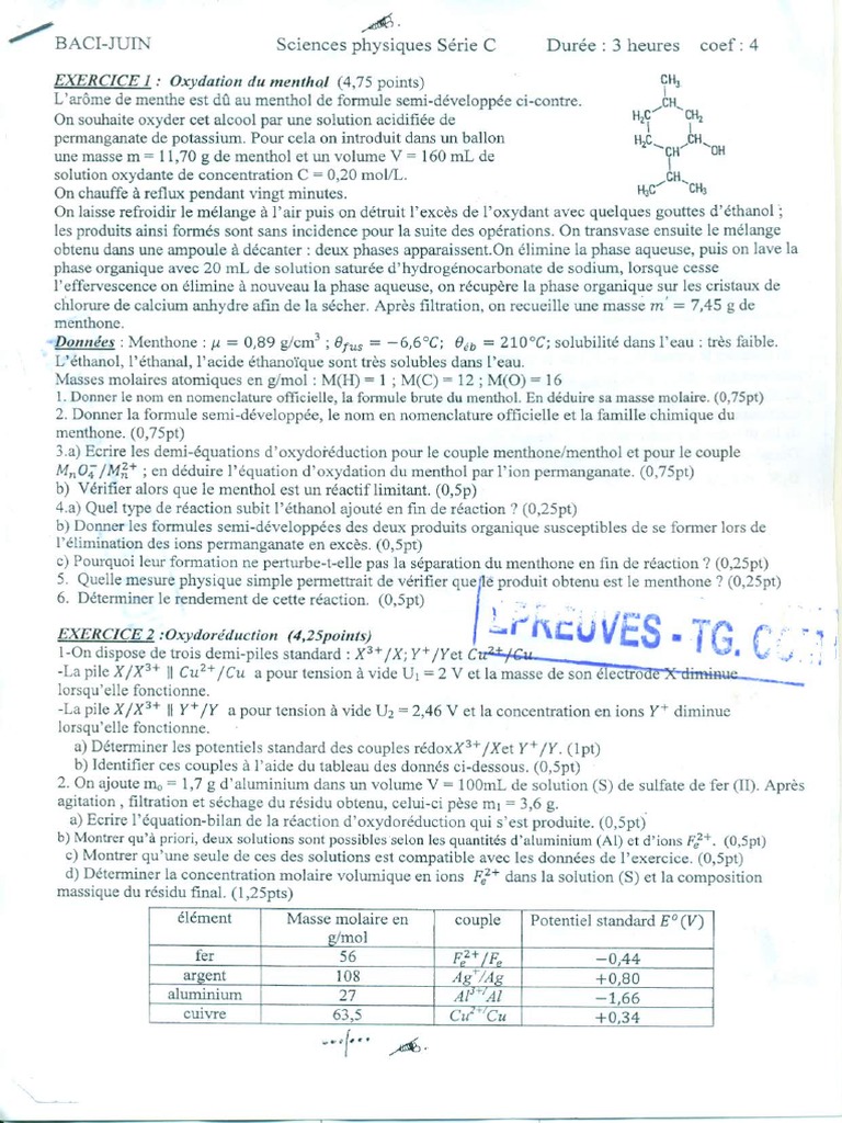 Proba C Phys 2017 | PDF