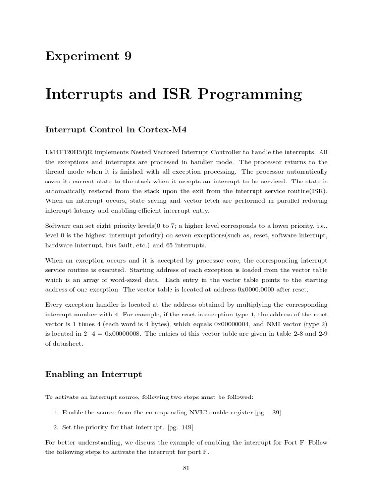 09 Interrupt And Isr Programming Pdf Computing Electrical Engineering 