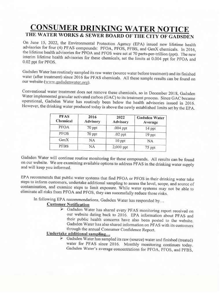 Drinking Water Notice | PDF Drinking Water Notice | PDF