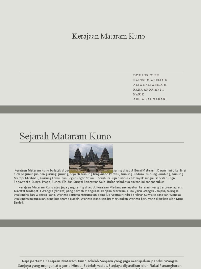 SEJARAH KERAJAAN MATARAM KUNO | PDF