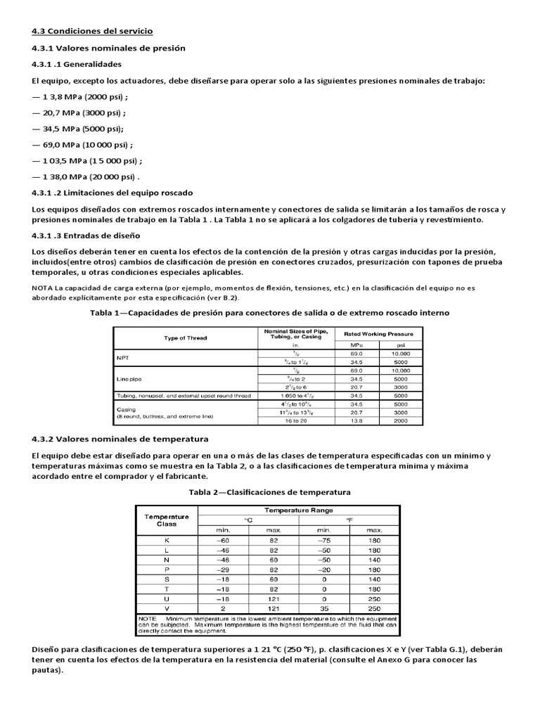 Especificaciones API 6A en Español | PDF | Tratamiento a base de calor ...