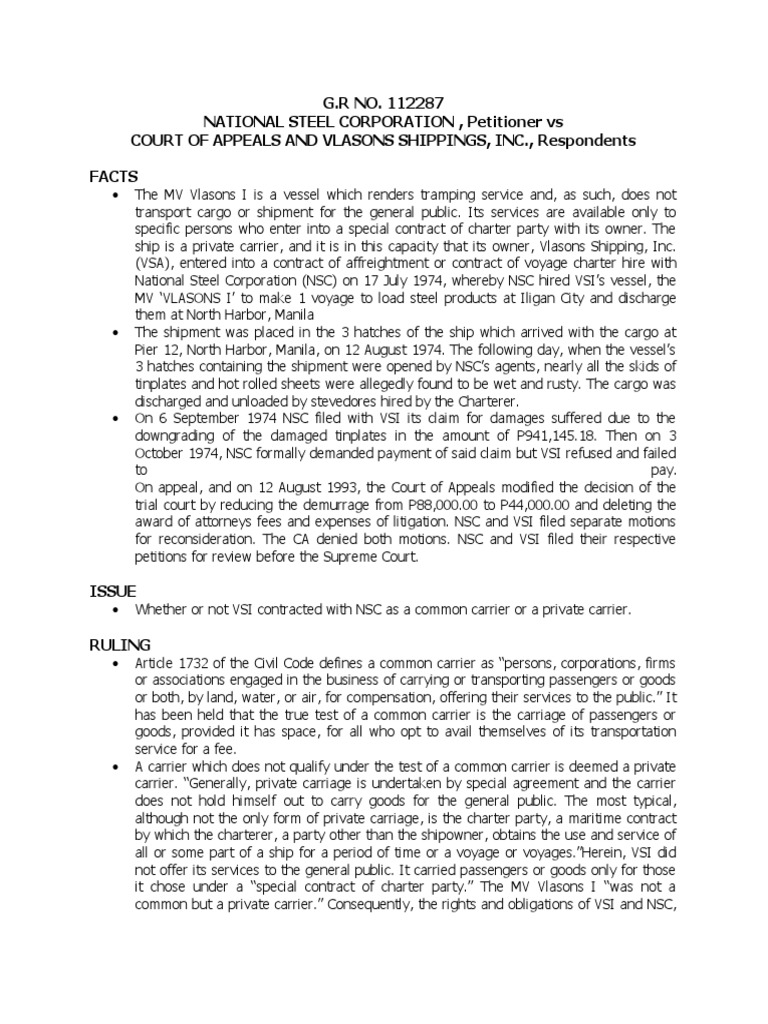NSC Vs CA FILCAR Vs ESPINAS | PDF | Legal Liability | Legal Concepts