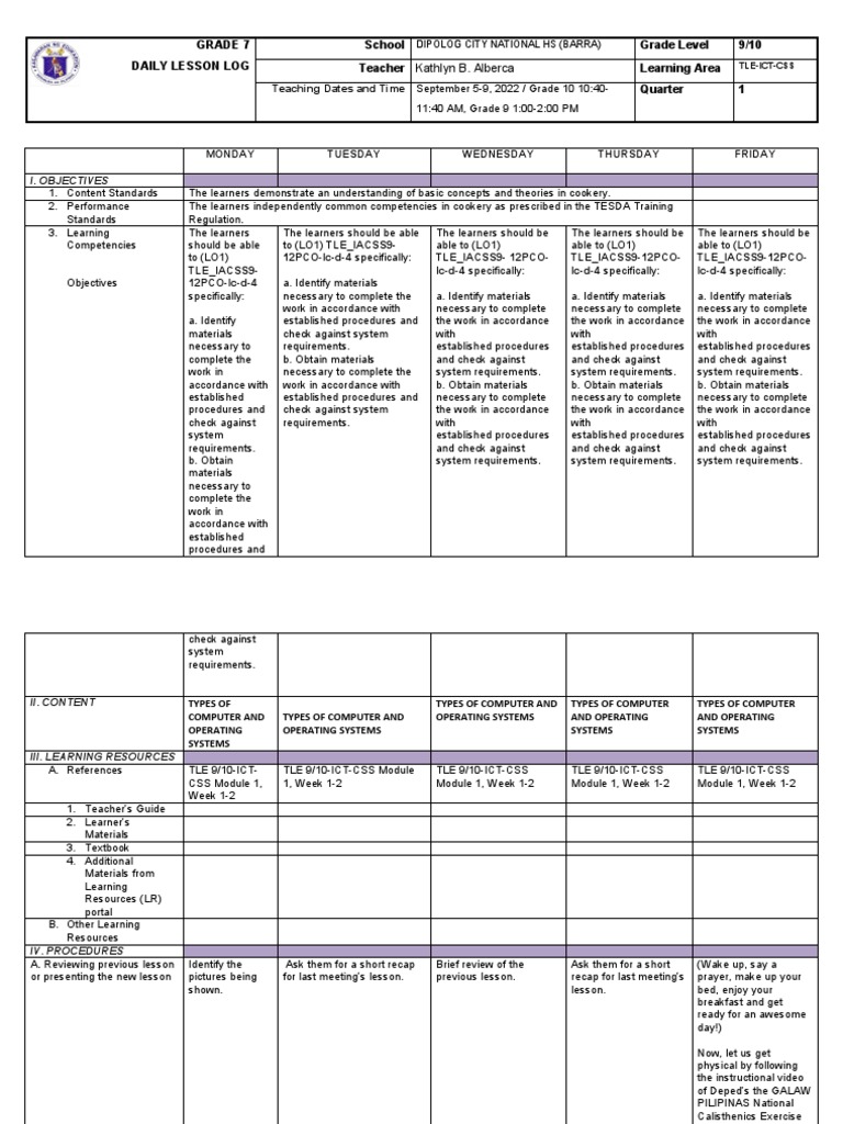 Tle 9 10 Ict Q1M3 | PDF | Learning | Input/Output