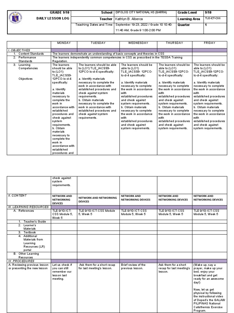 Tle 9 10 Ict Q1M5 | PDF | Learning | Teachers