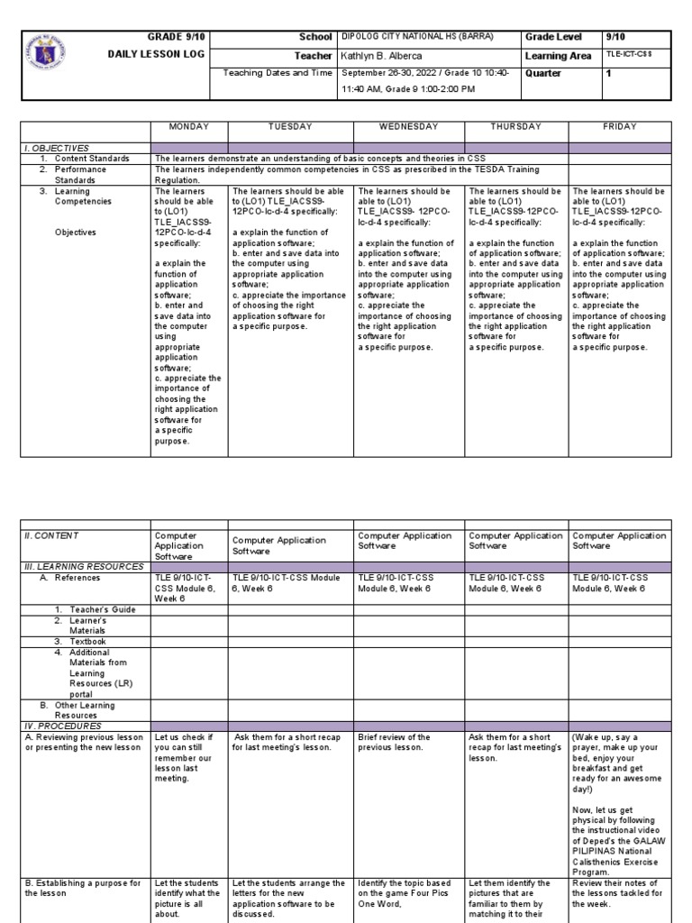 TLE-9-10-ICT-Q1M6 | PDF | Teachers | Learning