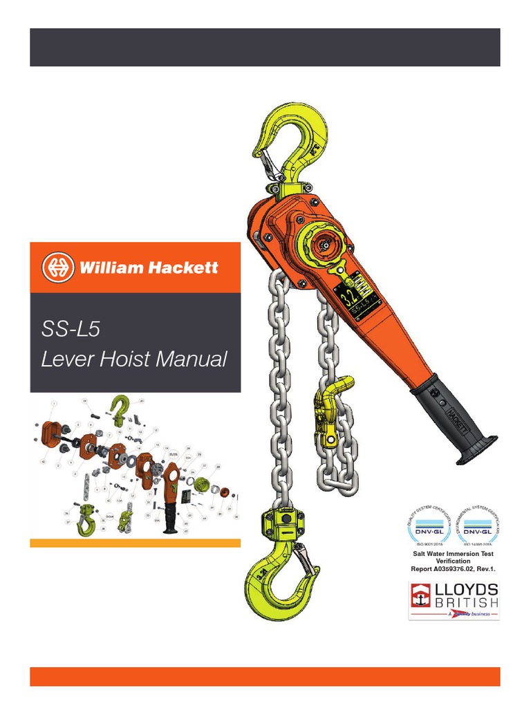 Lever Hoist Manual | PDF | Screw | Gear