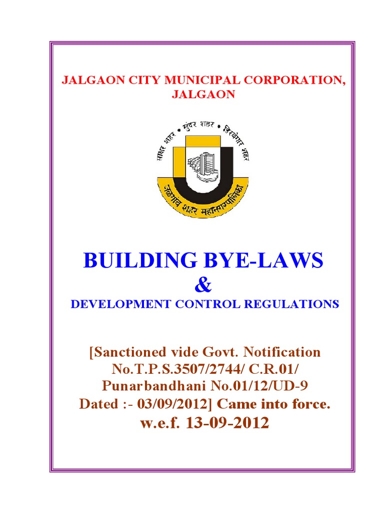 DCRJalgaon30.12.2012 Building Bye Laws | PDF | Wall | Stairs
