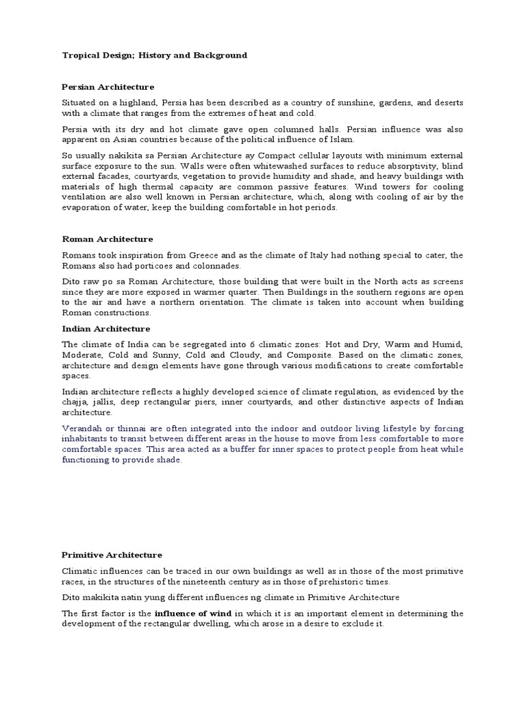 Tropical Design HISTORY AND BACKGROUND | PDF | Building | Nature