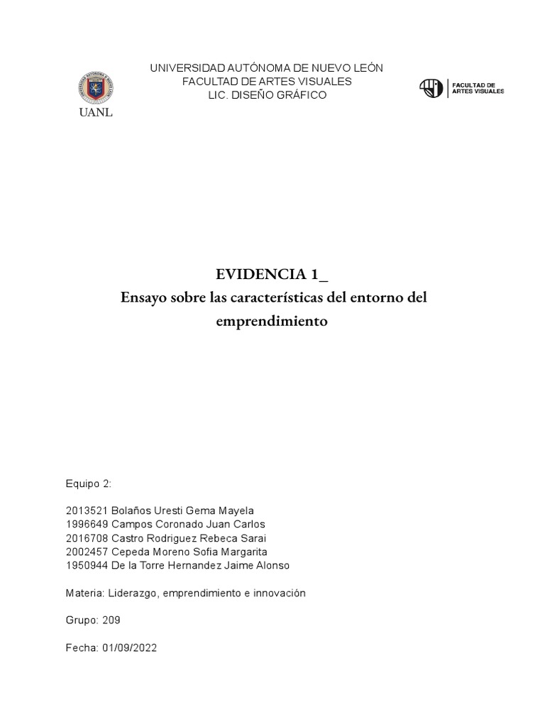 E2 - Evidencia 1 - 209 | PDF | Iniciativa empresarial | Business