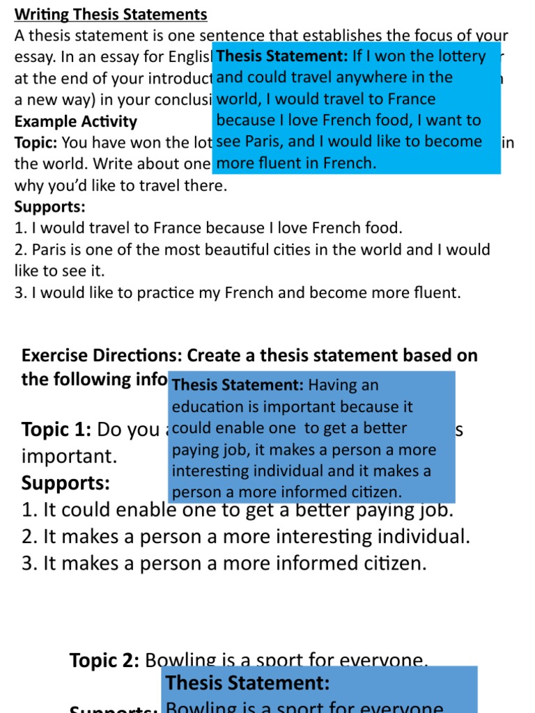 Presentation1 Writing Thesis Statements | PDF | Thesis | Essays