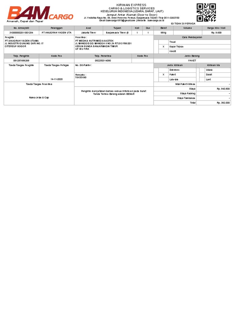 Cetak Resi - 310000002011001294 - PDF - v2 | PDF
