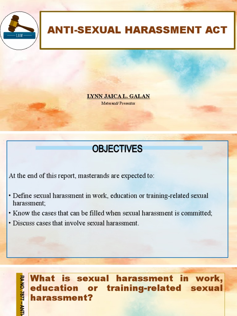 Anti-Sexual Harassment Act Summary | PDF | Sexual Harassment | Justice