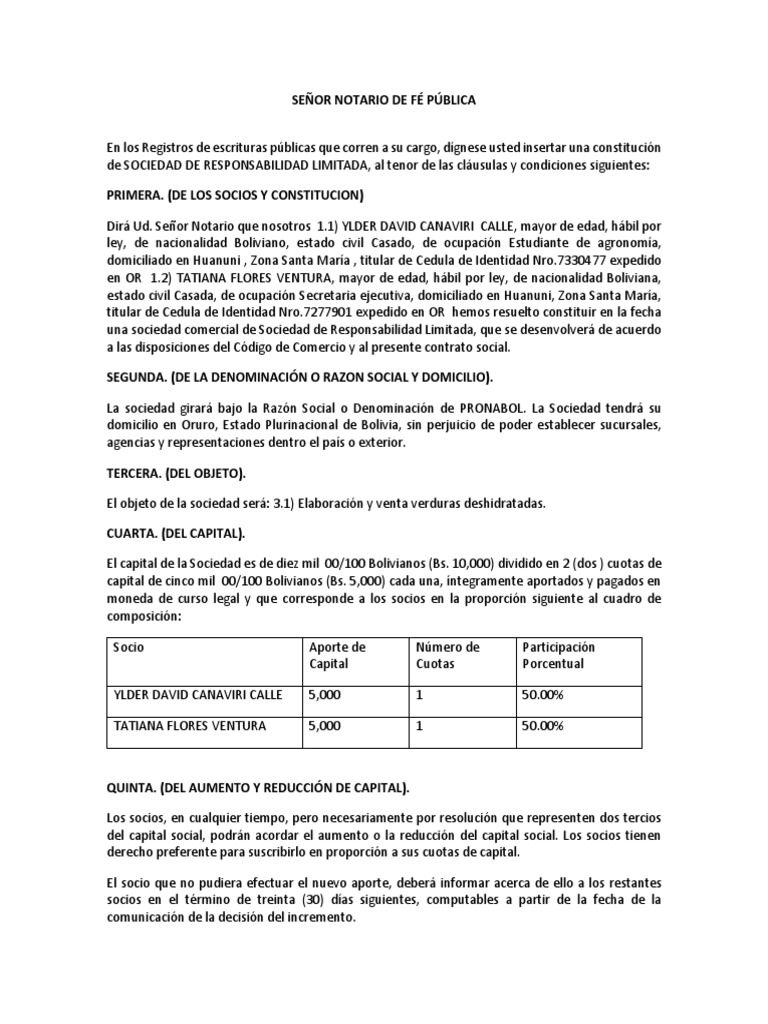 Acta de Constitucion de Empresa | PDF | Business
