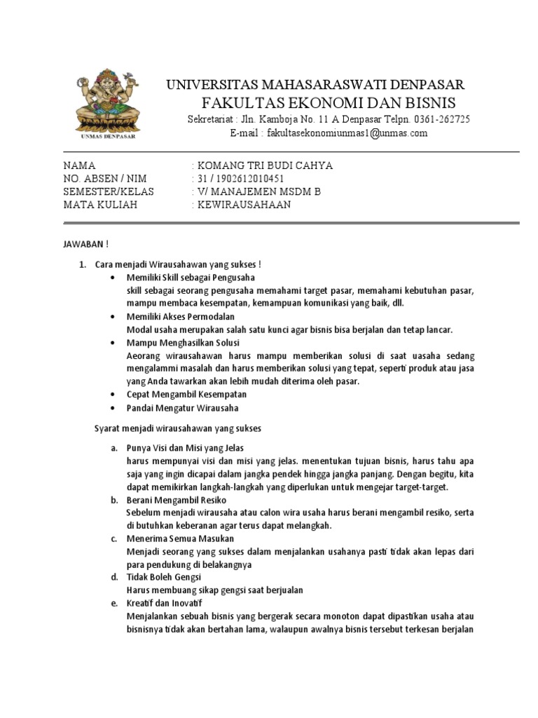 31 - Komang Tri Budi Cahya - UAS KWU | PDF