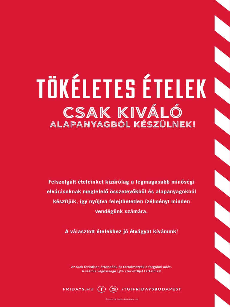 TGIFridays 2022 Etlap HUN | PDF