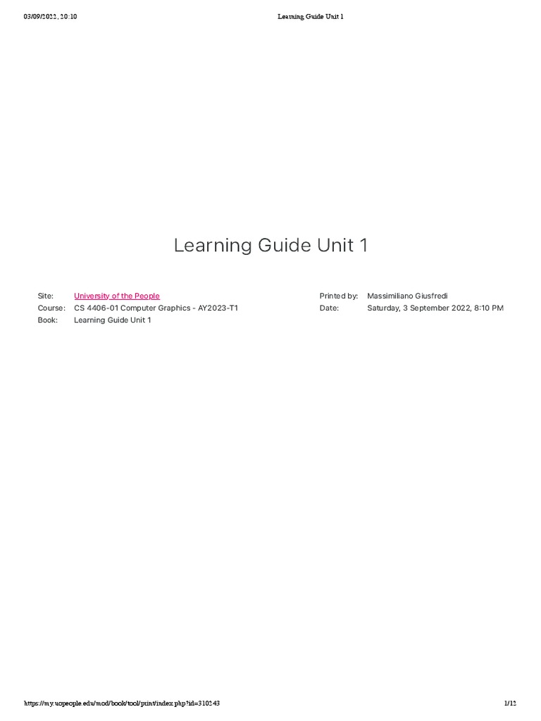 Learning Guide Unit 1 | PDF | Web Gl | Java Script