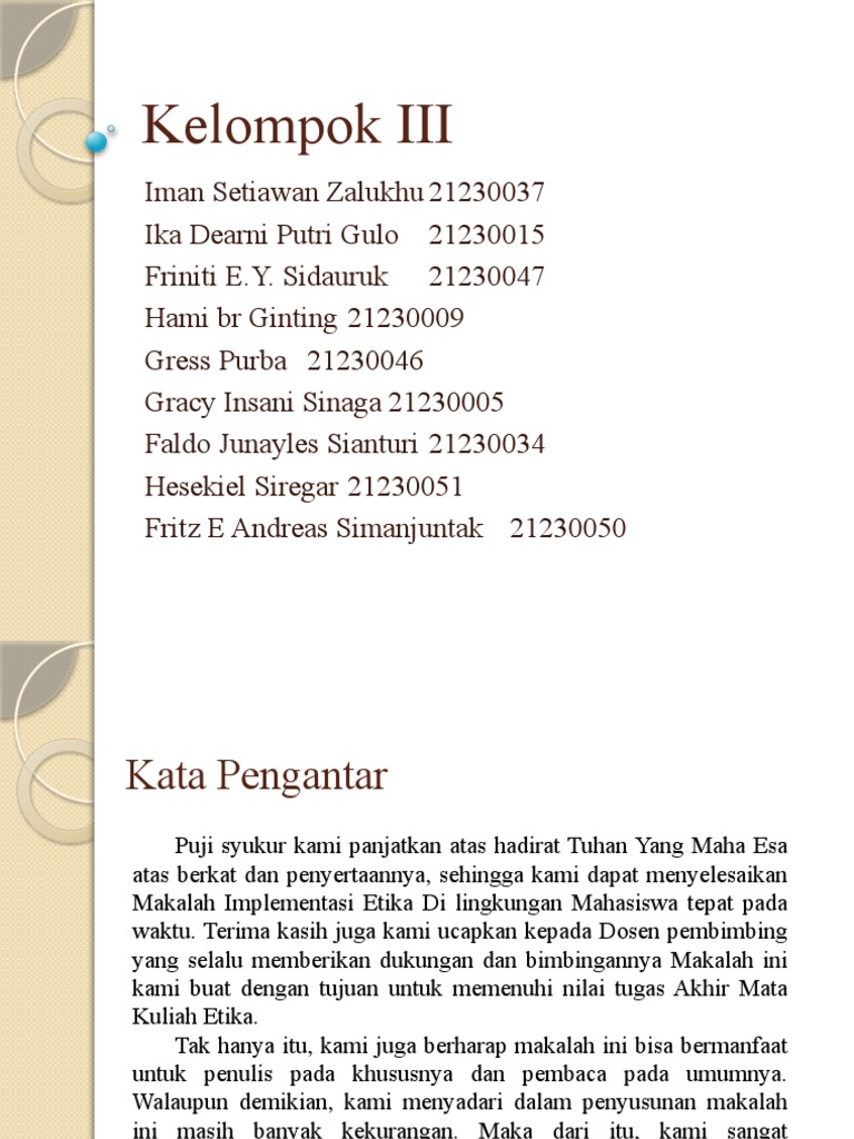 PptImplementasiEtika Kel3 Docx1 | PDF