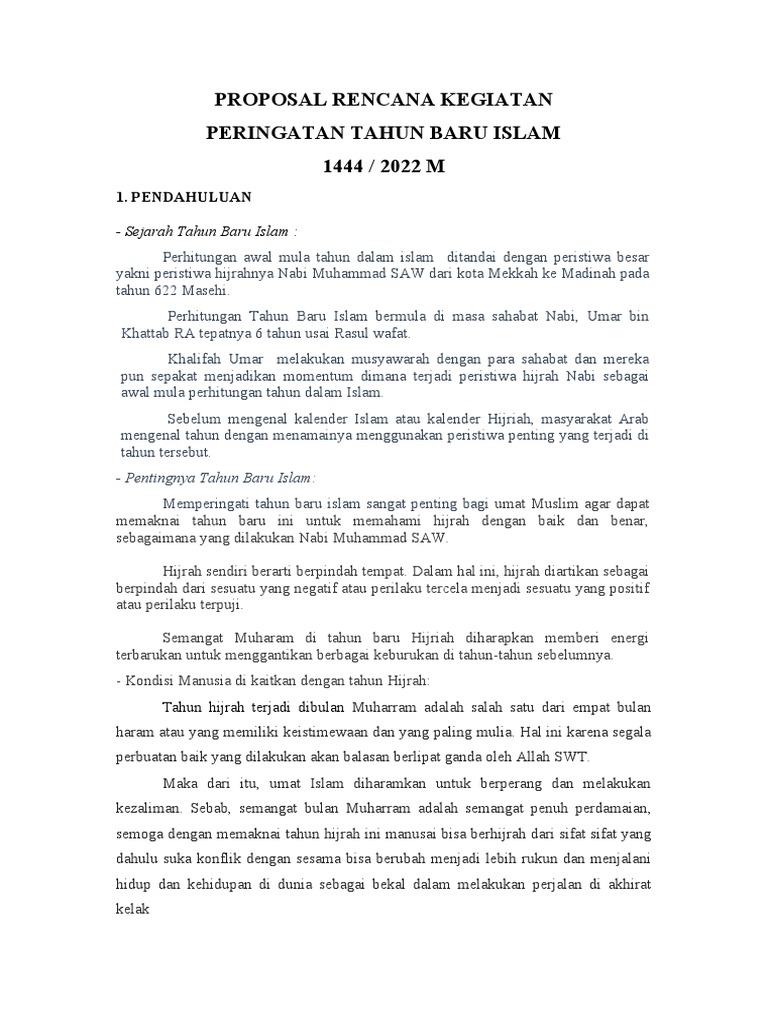 Proposal Peringatan Tahun Baru Islam | PDF