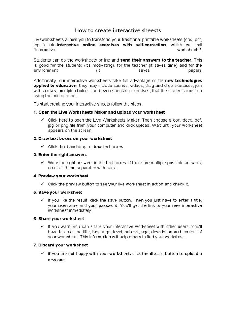 How To Create Interactive Sheests | PDF | Word Search | Worksheet
