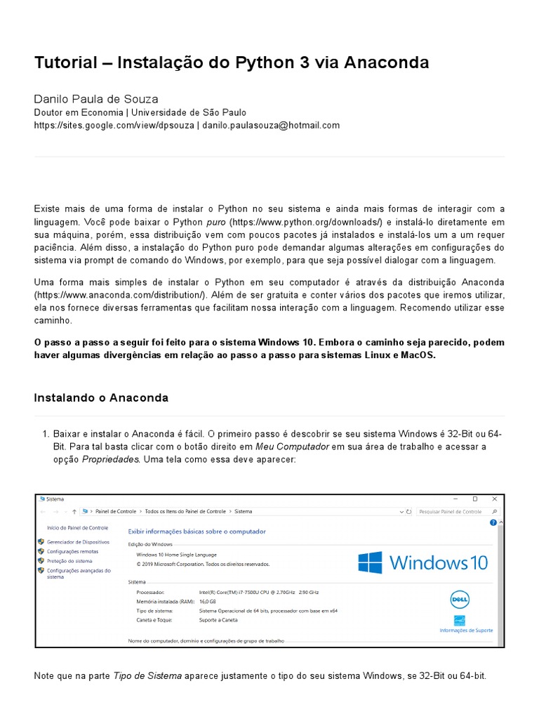 Tutorial Instalação Python | PDF | Python (linguagem de programação ...