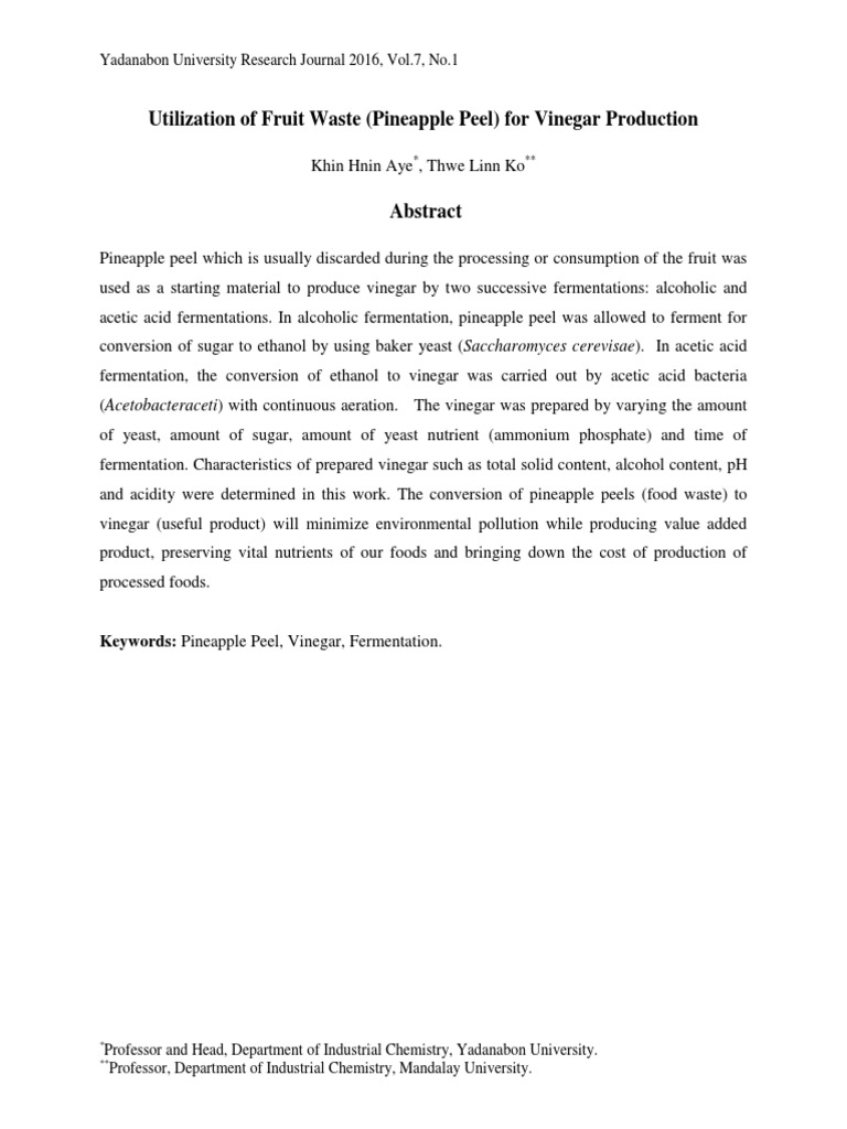 Utilization of Fruit Waste | PDF | Vinegar | Titration