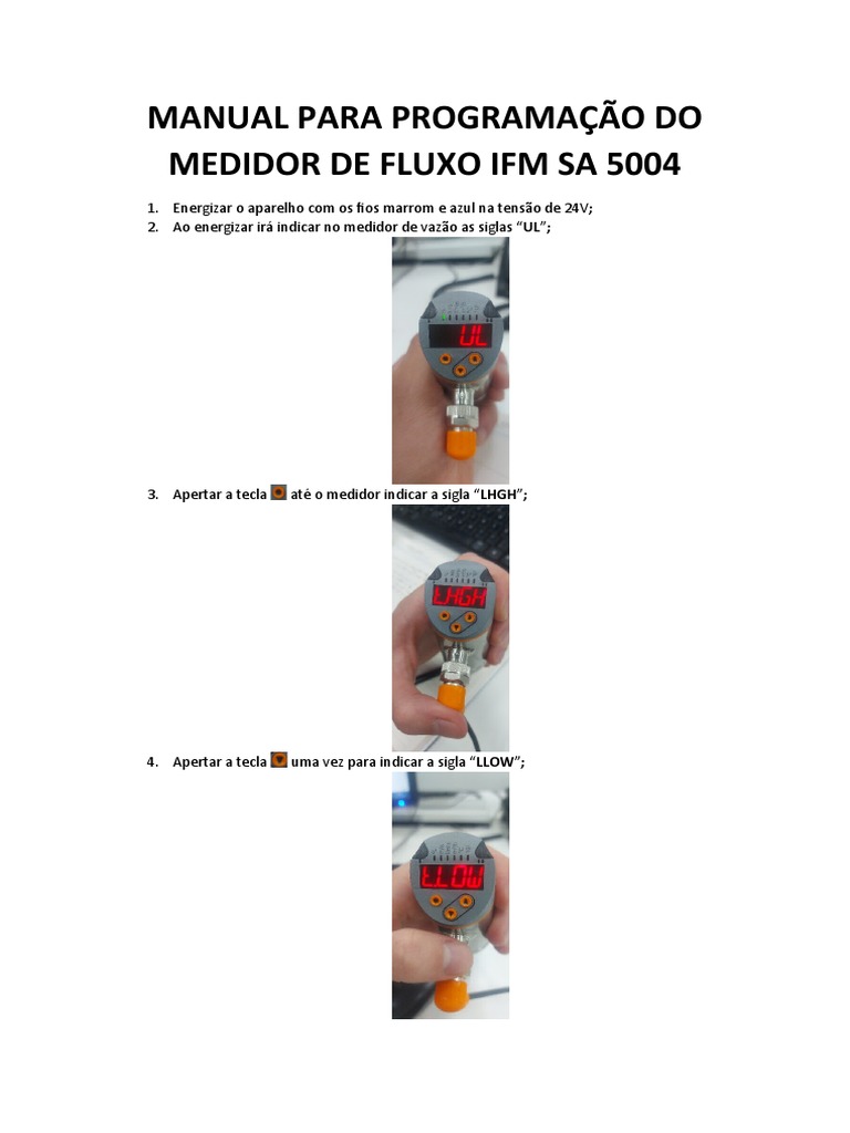 Manual de Programação do IFM SA 5004 | PDF
