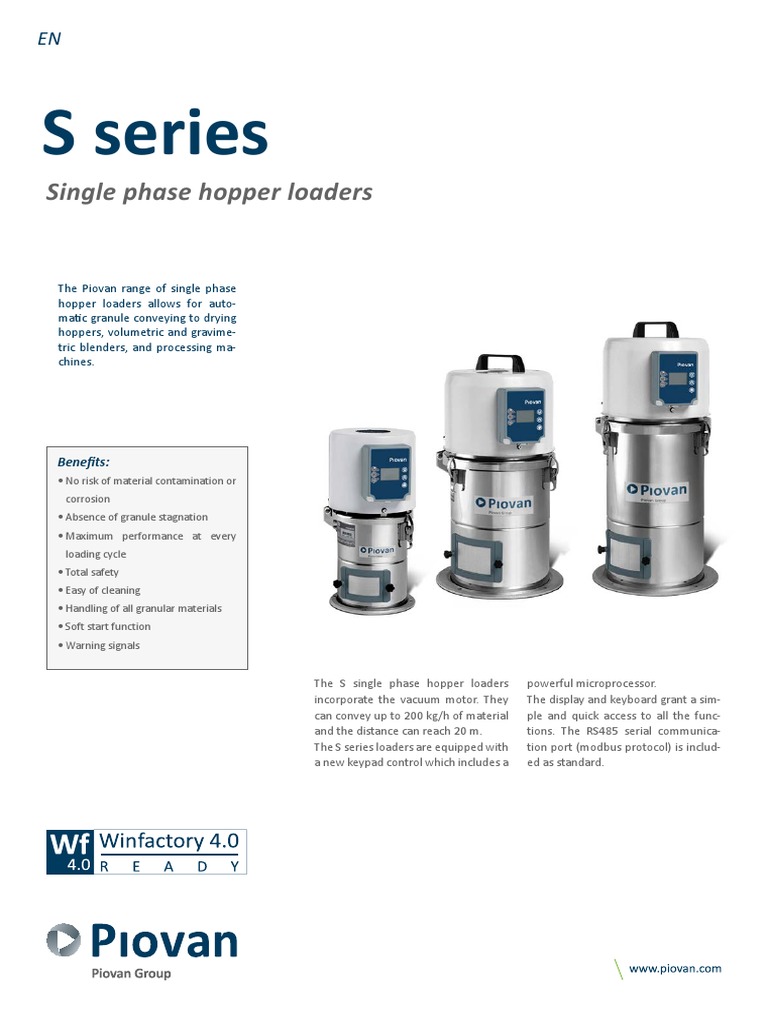 Piovan Sseries EN | PDF | Electric Motor | Electrical Engineering