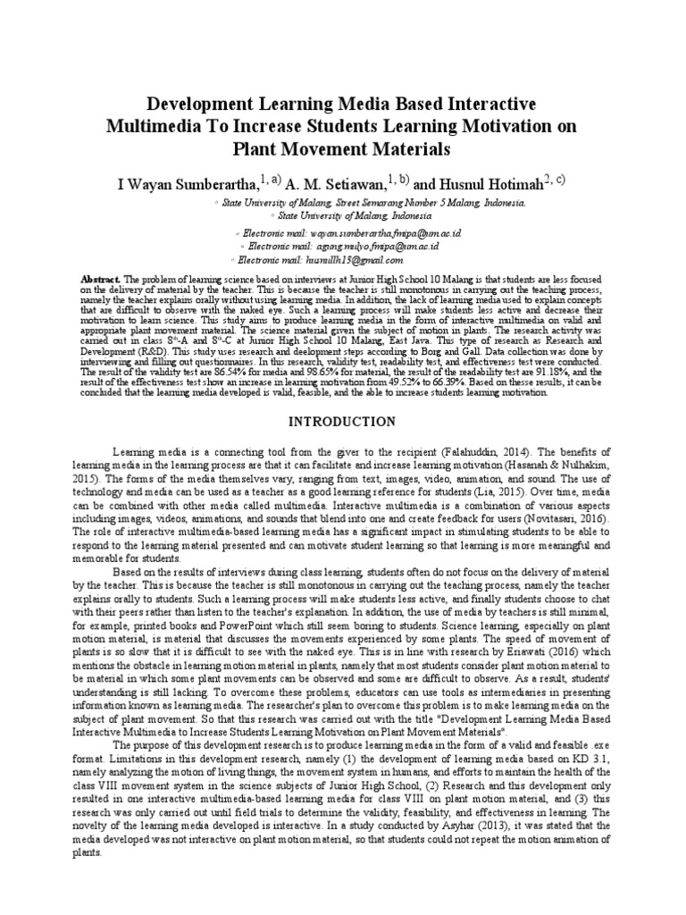 Development Learning Media Based Interactive Multimedia To Increase Students Learning Motivation ...