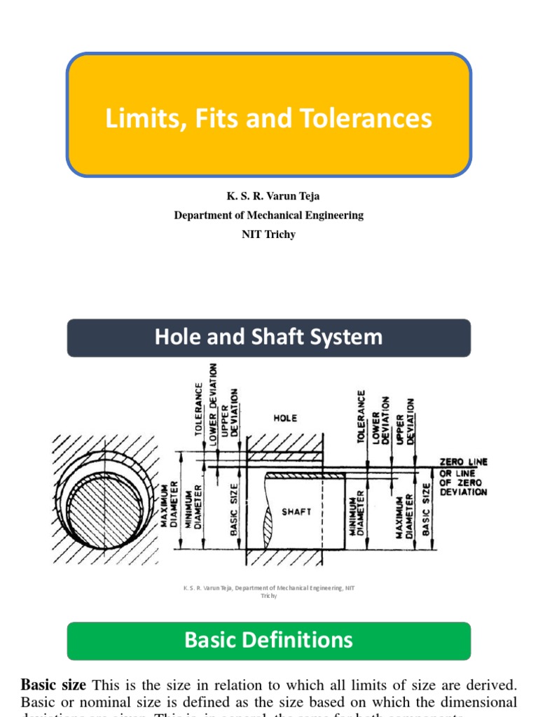 Limits, Fits and Tolerances | PDF | Engineering Tolerance | Applied And ...