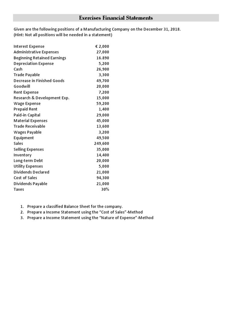 Financial Statements Guide | PDF | Expense | Balance Sheet