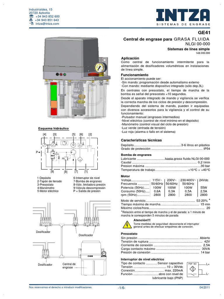 2011 SP-GE41-Central Grasa Fluida | PDF | Diodo emisor de luz | Lubricante